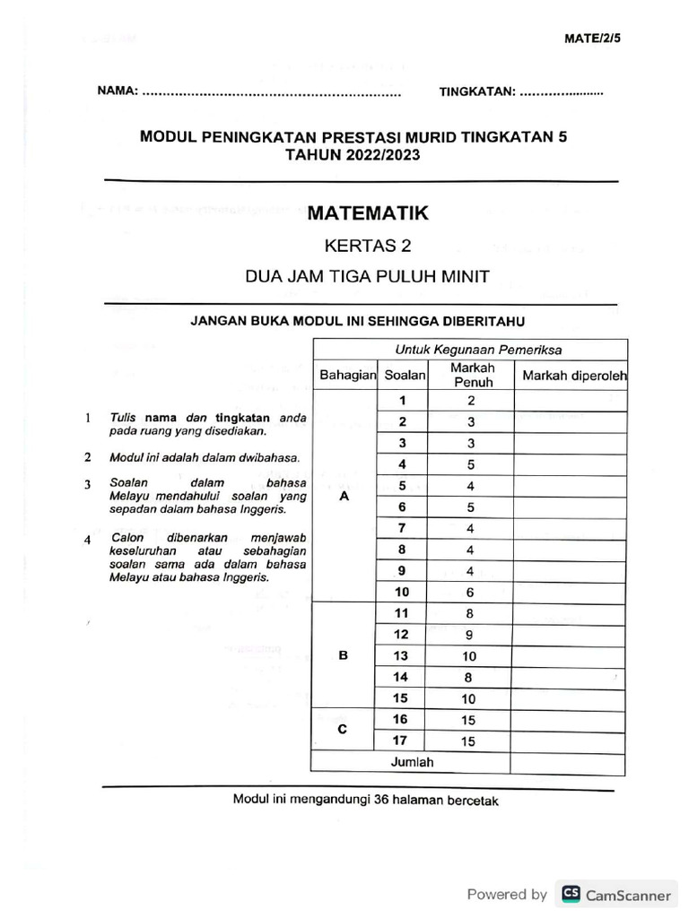 2022 Kedah Maths K2 | PDF