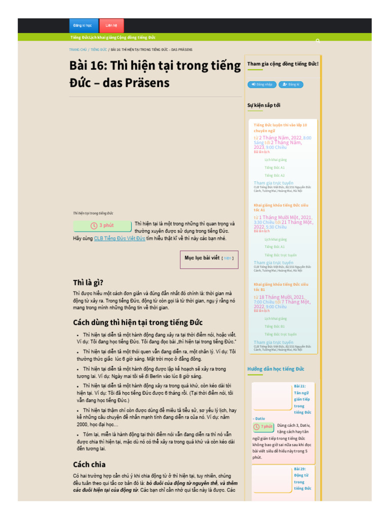 Thi Hien Tai Trong Tieng Duc Das Prasens | PDF Thi Hien Tai Trong Tieng Duc Das Prasens | PDF