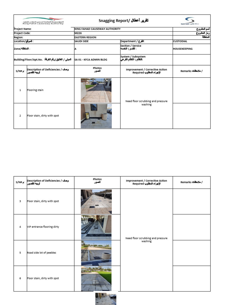 Snagging Report Zone A, B and C | PDF | Flooring | Tile