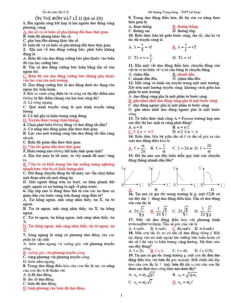 28.ônthi Vatli11 | PDF