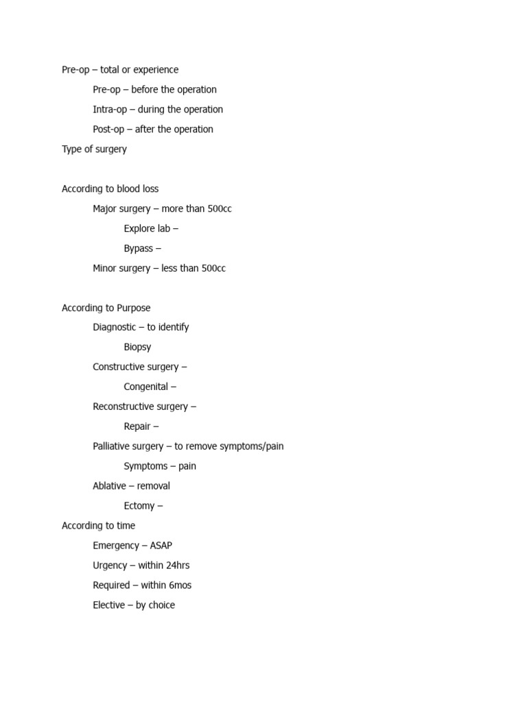 MS Pre-Op | PDF | Surgery | Clinical Medicine