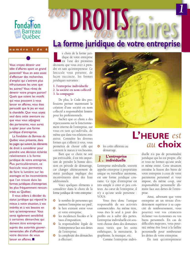 Formes Juridiques D Entreprises | PDF Formes Juridiques D Entreprises | PDF