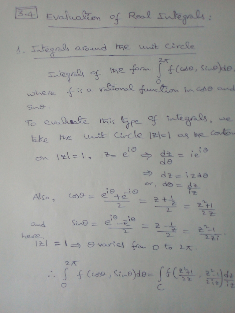 18-Evaluation of Real Integrals - 30-08-2023 | PDF