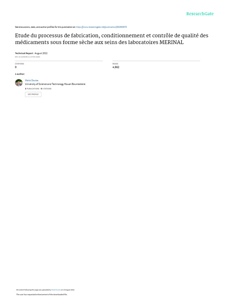 Fabrication et contrôle qualité chez Merinal | PDF | Risque | Médecine