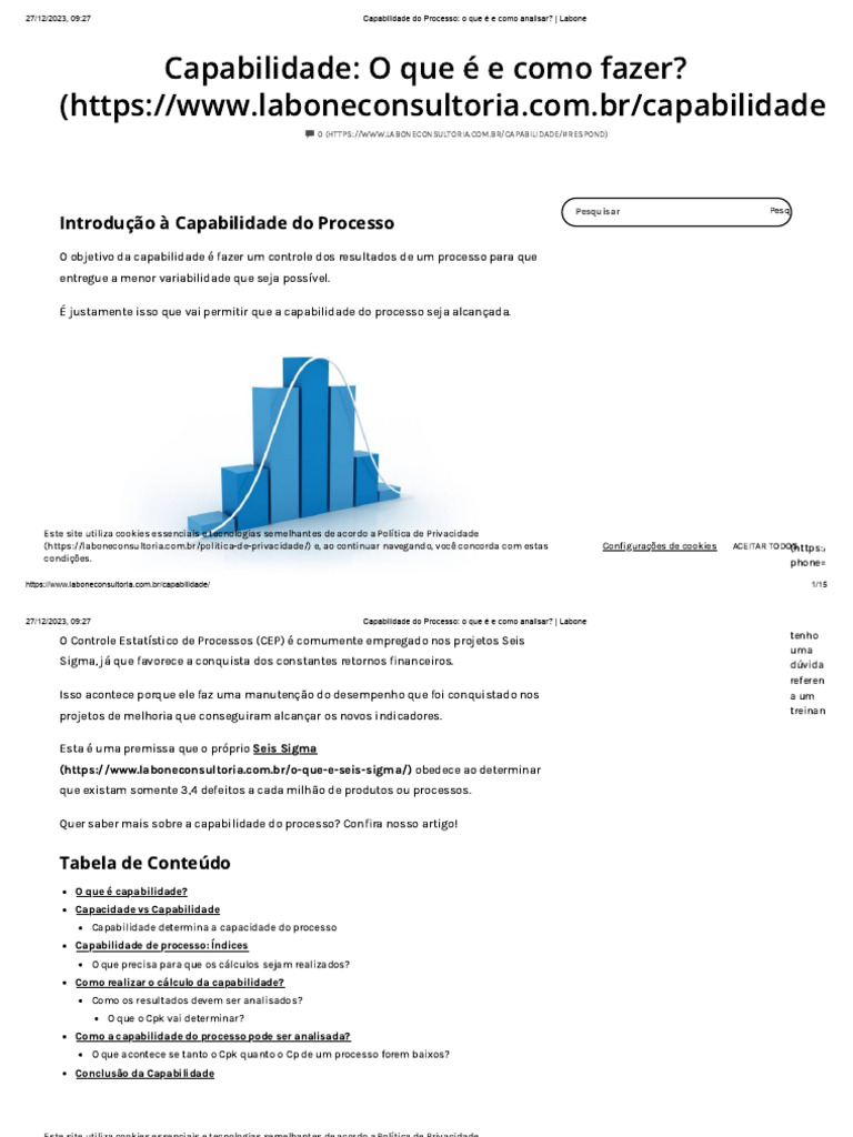Capabilidade Do Processo - o Que É e Como Analisar - Labone | PDF | Privacidade na internet ...