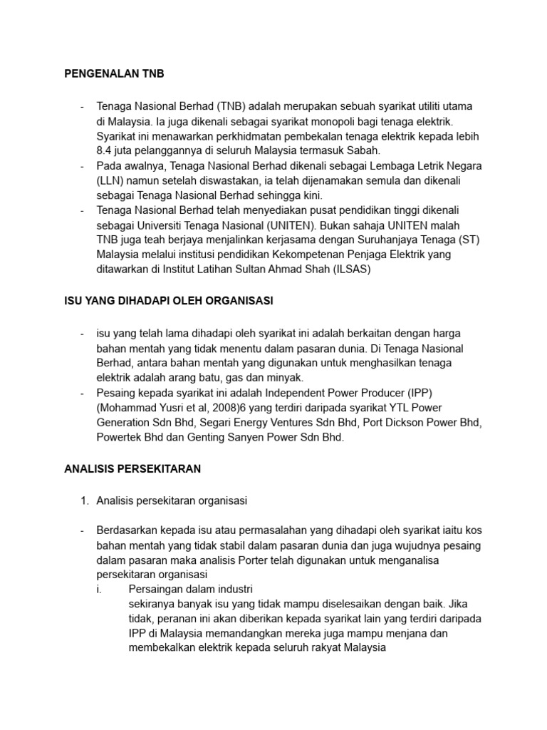 Pengenalan TNB | PDF