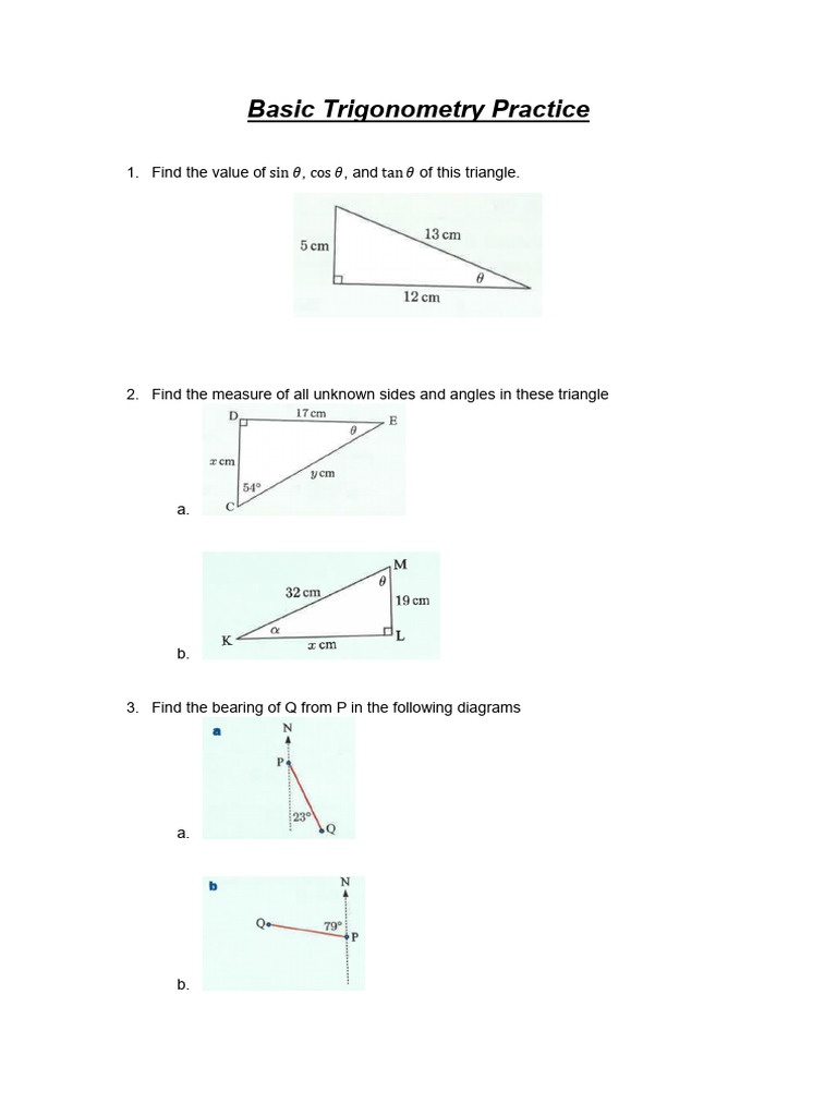 Basic Trigonometry Practice | PDF | Science & Mathematics