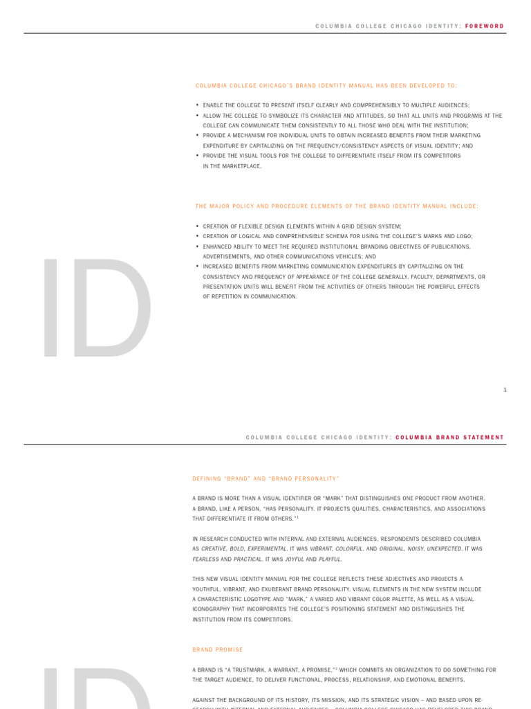 Columbia College - Identity System | PDF | Brand | Typography