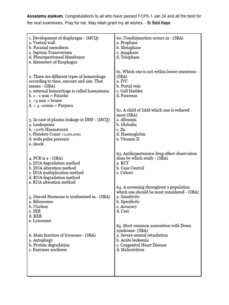 Fcps p1 - Paedi 2024 RH | Download Free PDF | Hematology | Clinical ...