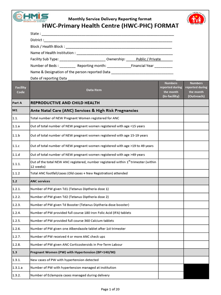 HWC-PHC Format | PDF