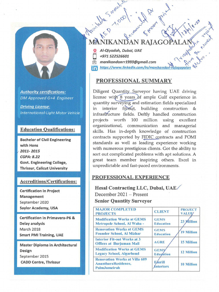 Manikandan - QS | PDF