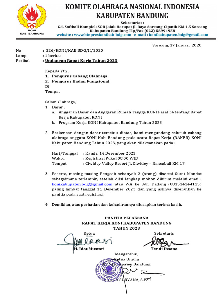 Undangan Raker Cabor | PDF