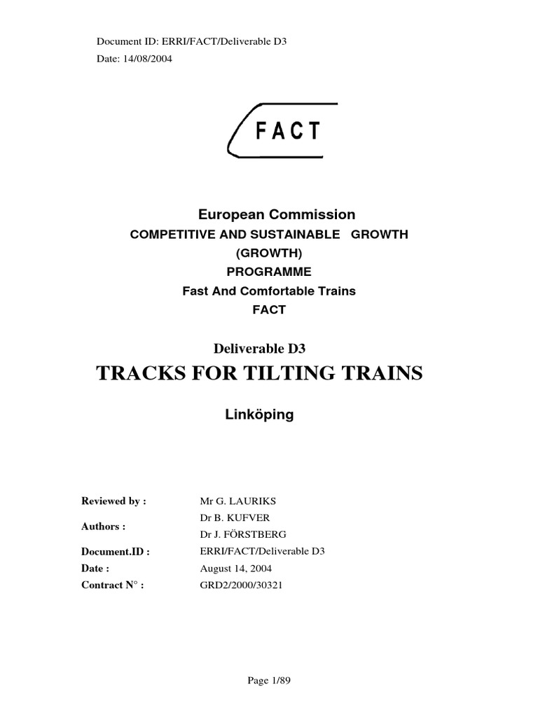 Track For Tilting Trains | PDF | Rail Transport