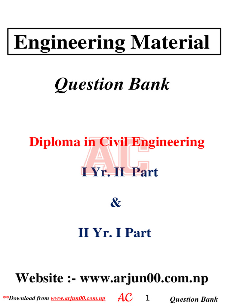 Civil Engineering Question Bank PDF | PDF | Technology & Engineering