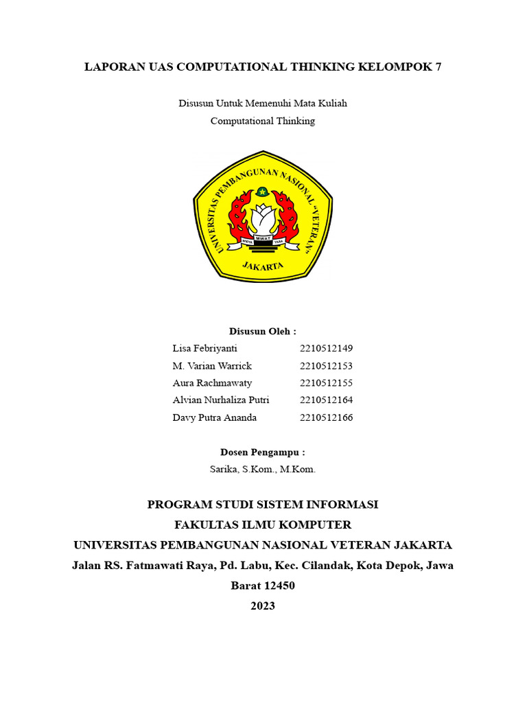 149 - 153 - 155 - 164 - 166 - Kelompok 7 - UAS Computational Thinking ...