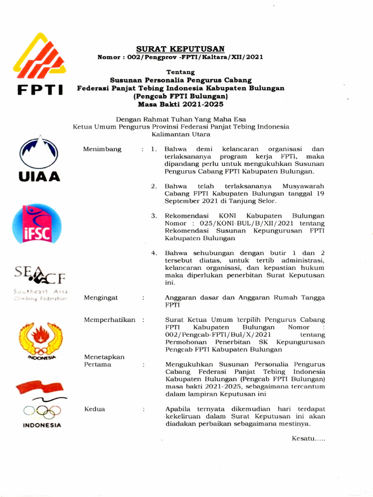 SK Fpti 2021 - 2025 | PDF