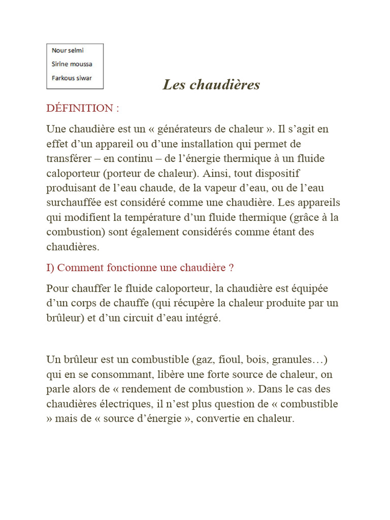Chaudier TP | PDF | Chaudière | Gaz