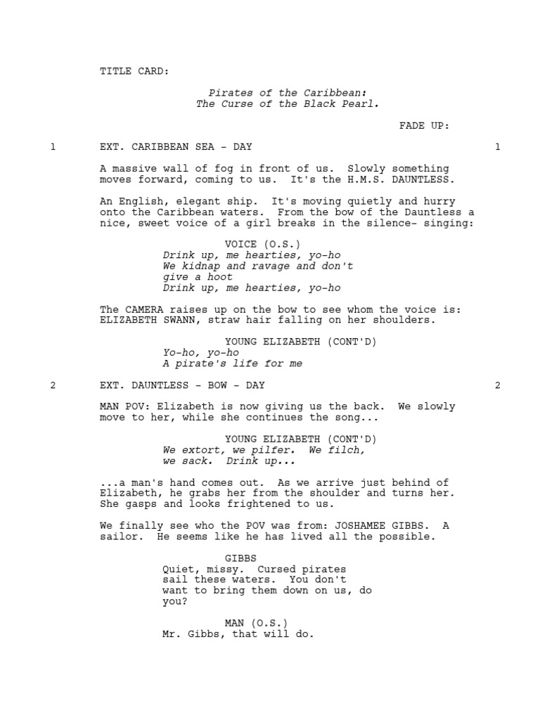 The Curse of the Black Pearl - Script | PDF