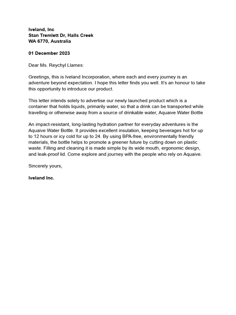 Business Letter | PDF