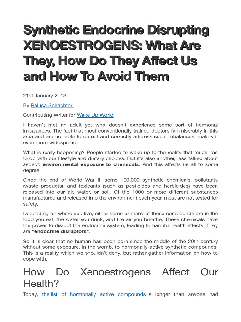 Disruptors of Endocrine Hormones | PDF | Estrogen | Chemistry