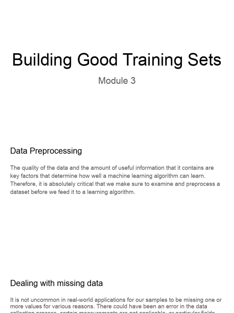 Building Good Training Sets | PDF | Machine Learning | Mathematics