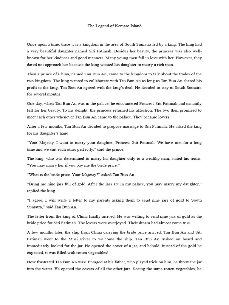 The Legend of Kemaro Island Story | PDF | Poetry