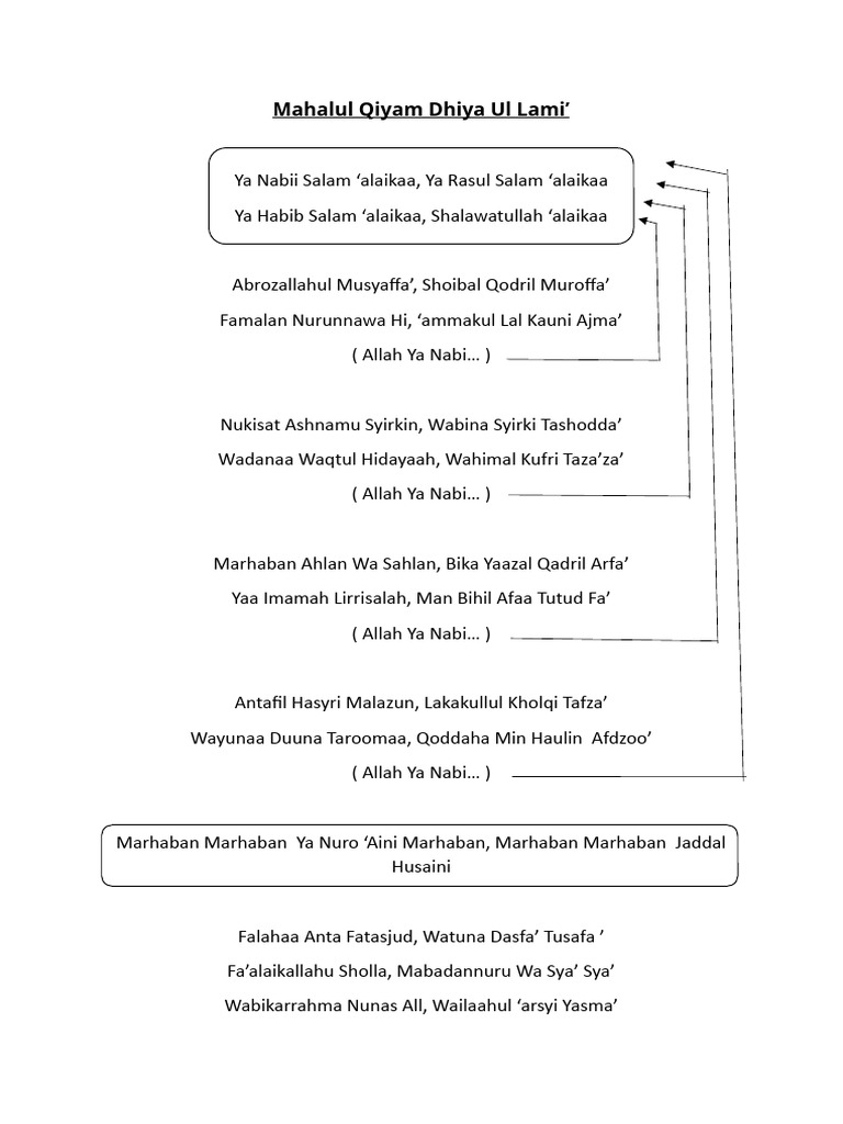 Mahalul Qiyam Dhiya Ul Lami | PDF