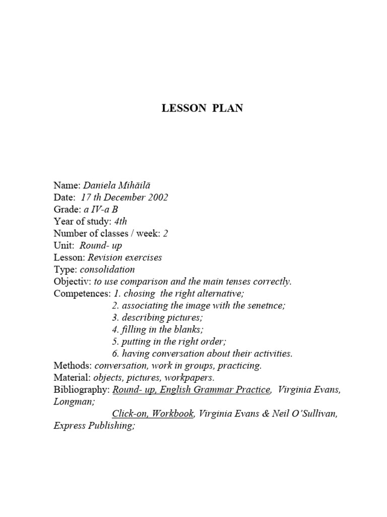 Lesson Plan 1 | PDF