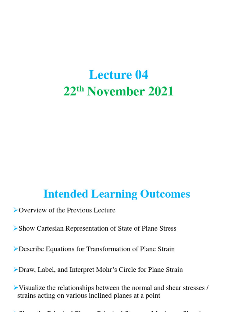 Lecture 04 | PDF | Stress (Mechanics) | Physical Sciences
