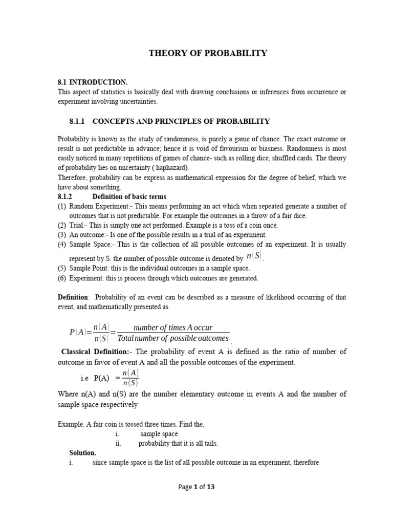 Theory of Probability | PDF | Random Variable | Expected Value