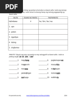 Salitang Magkatugma Worksheet | PDF