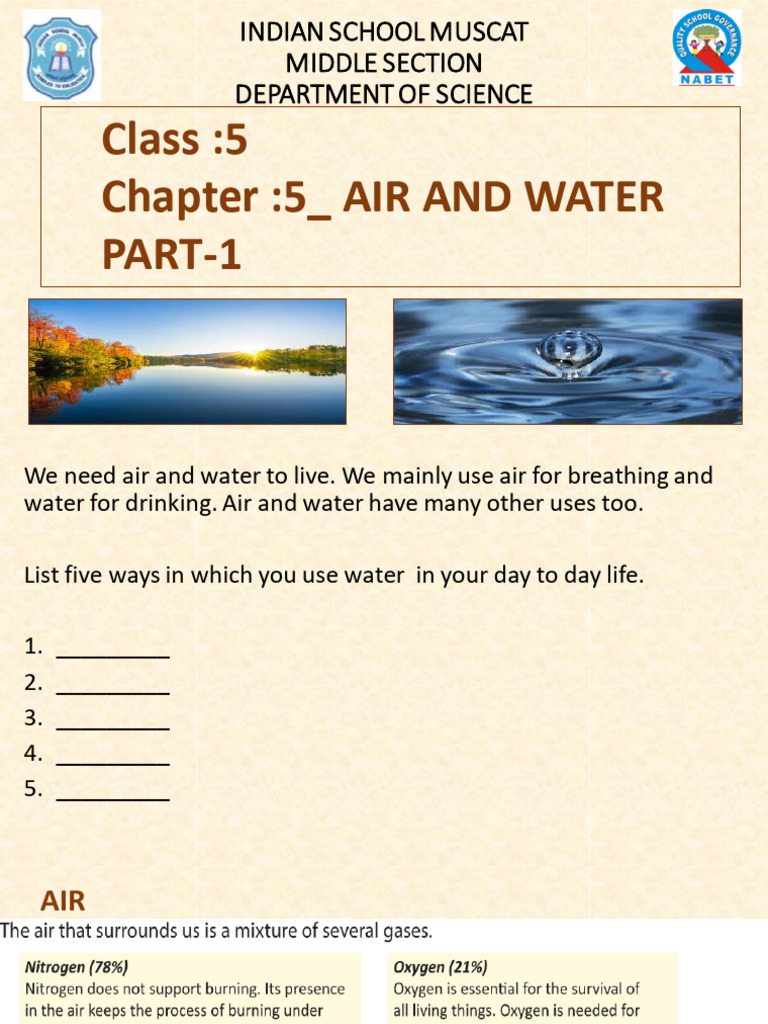 Air and Water | PDF | Atmosphere Of Earth | Atmosphere