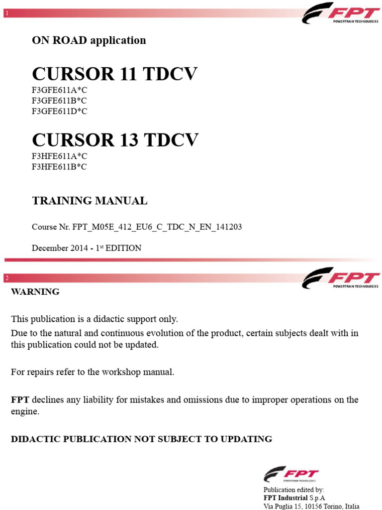 Cursor 11 TDCV Cursor 13 TDCV: ON ROAD Application | PDF | Internal ...