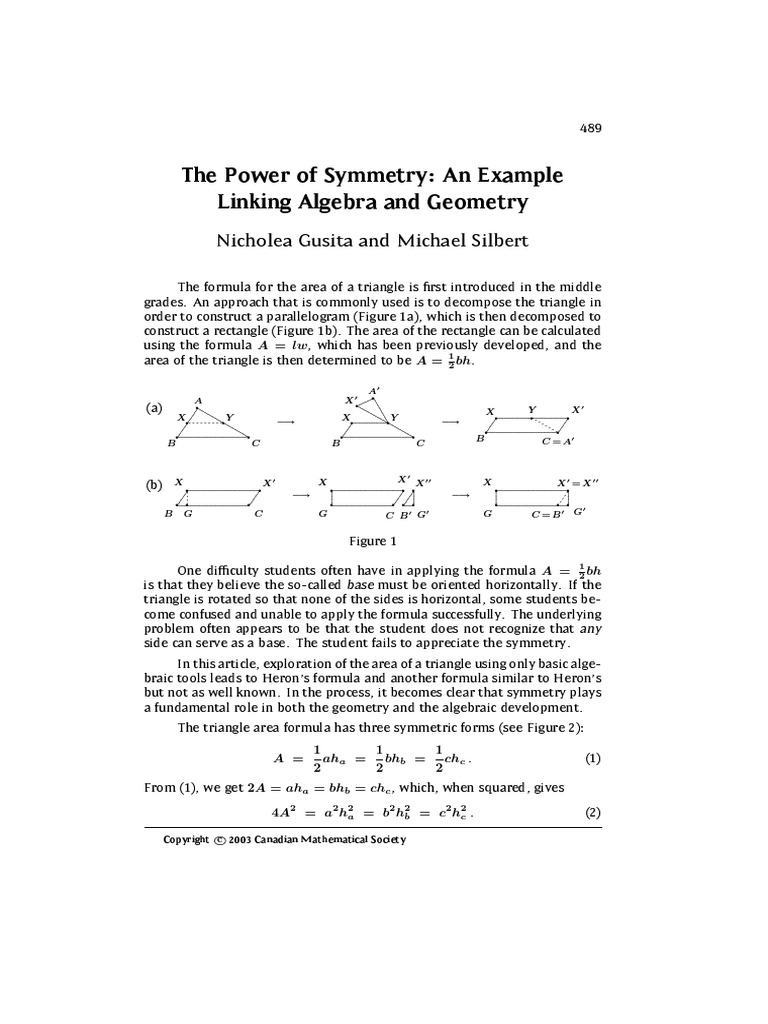 Power of Symmetry, Linking Algebra - Geometry - Gusita - Silbert | PDF
