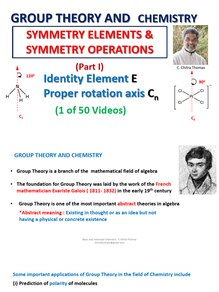 1 SYMMETRY ELEMENTS AND SYMMETRY OPERATIONS (PART I) - GROUP THEORY ... 1 SYMMETRY ELEMENTS AND SYMMETRY OPERATIONS (PART I) - GROUP THEORY ...