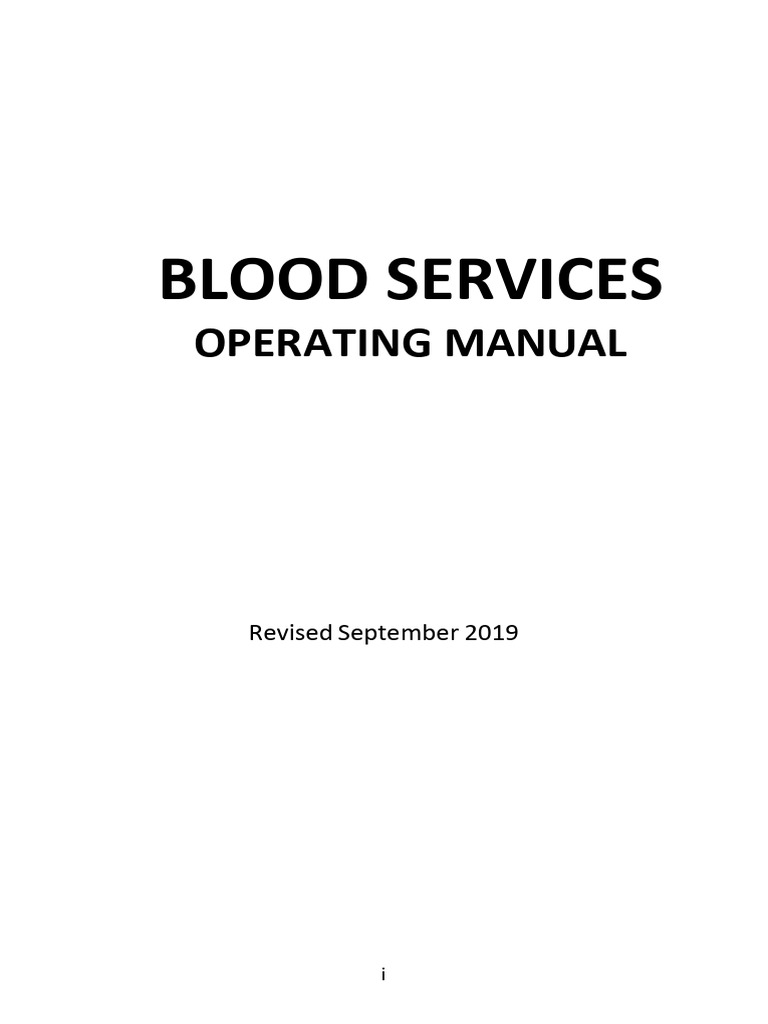 Blood Services Operating Manual | PDF | Blood Donation | Waste
