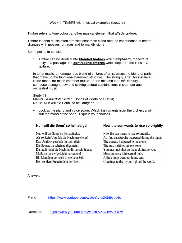 MUT 2102 Timbre Music Examples | Download Free PDF | Chamber Music ...