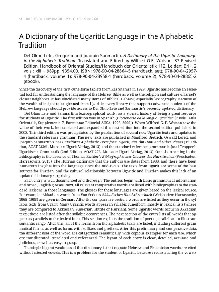 Dictionary of The Ugaritic Language | PDF | Lexicon | Word