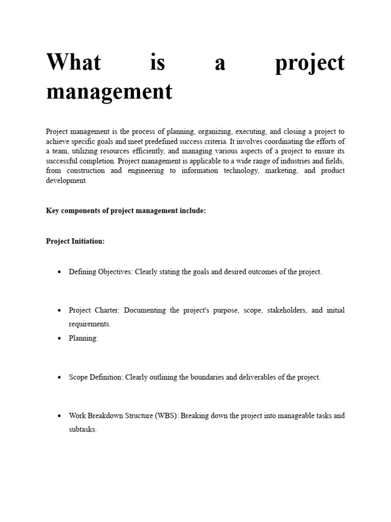 What Is A Project Management | PDF | Project Management | Business