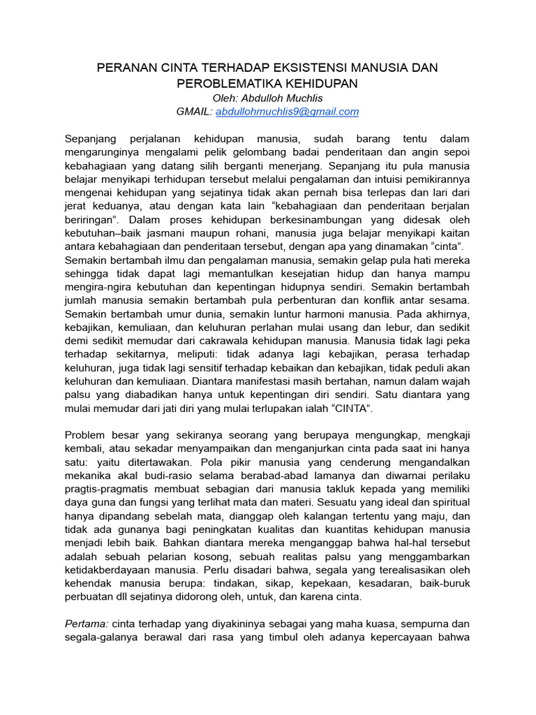 Essai A Muchlis | PDF | Filsafat