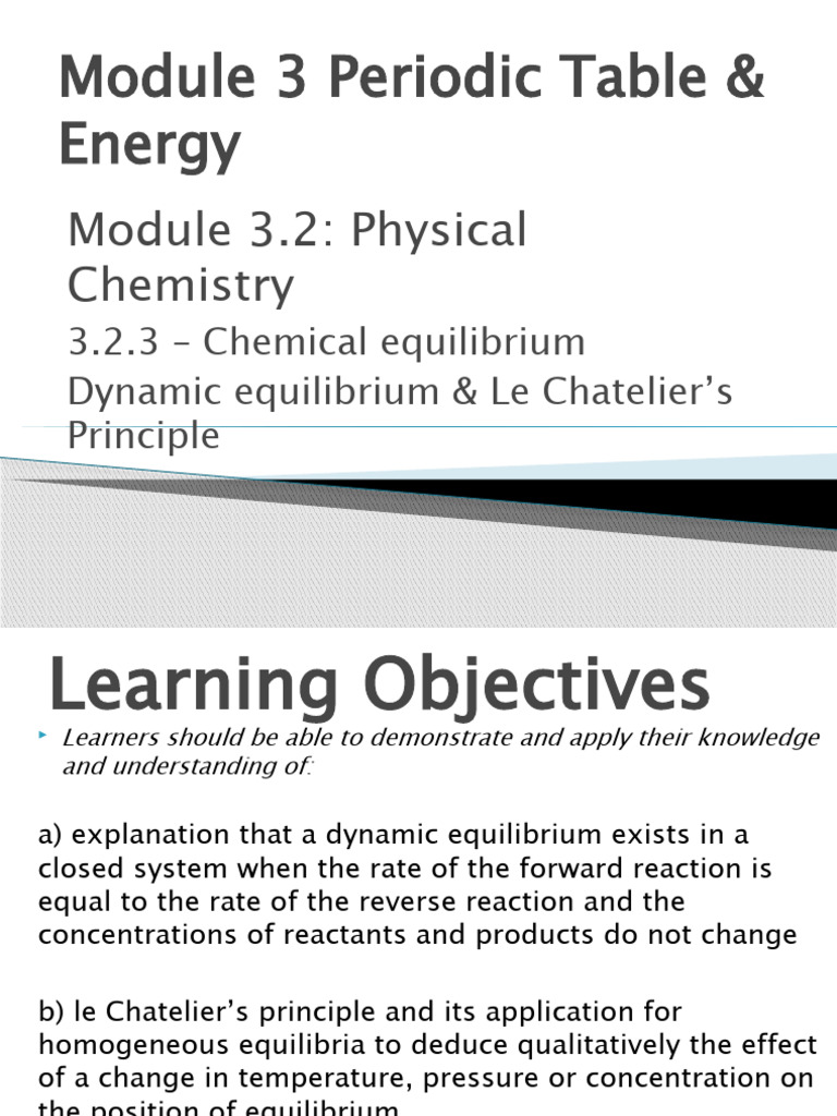Chemical Equilibrium - Dynamic Equilibrium & Le Chatelier's Principle ...
