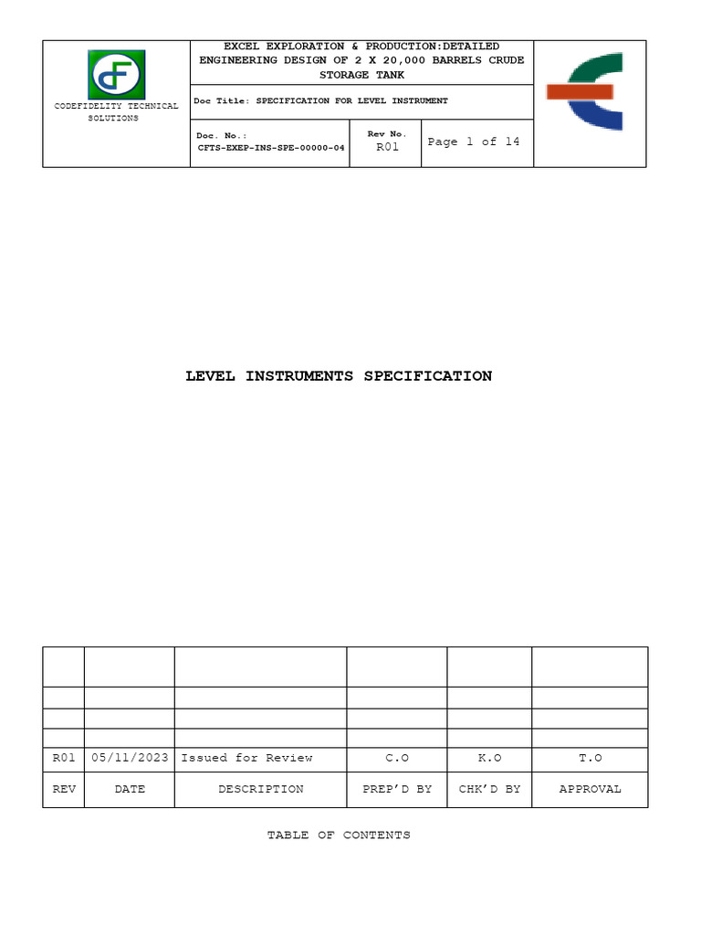 Cfts-Exep-Ins-Spe-00000-04 - Level Instruments Specification - R01 ...