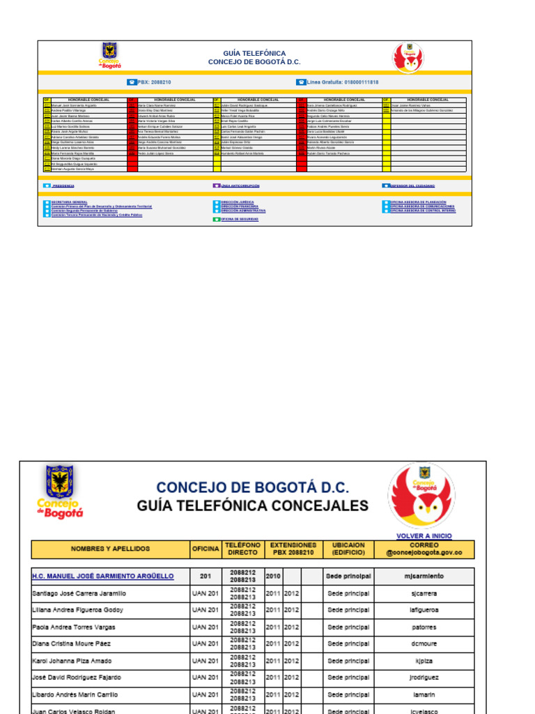 Guia Telefonica Concejo de Bogota 2021 v2 | PDF | Bogotá