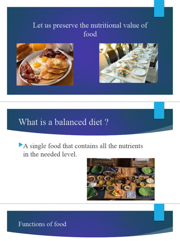 Let Us Preserve The Nutritional Value of Food | PDF | Foods | Nutrition