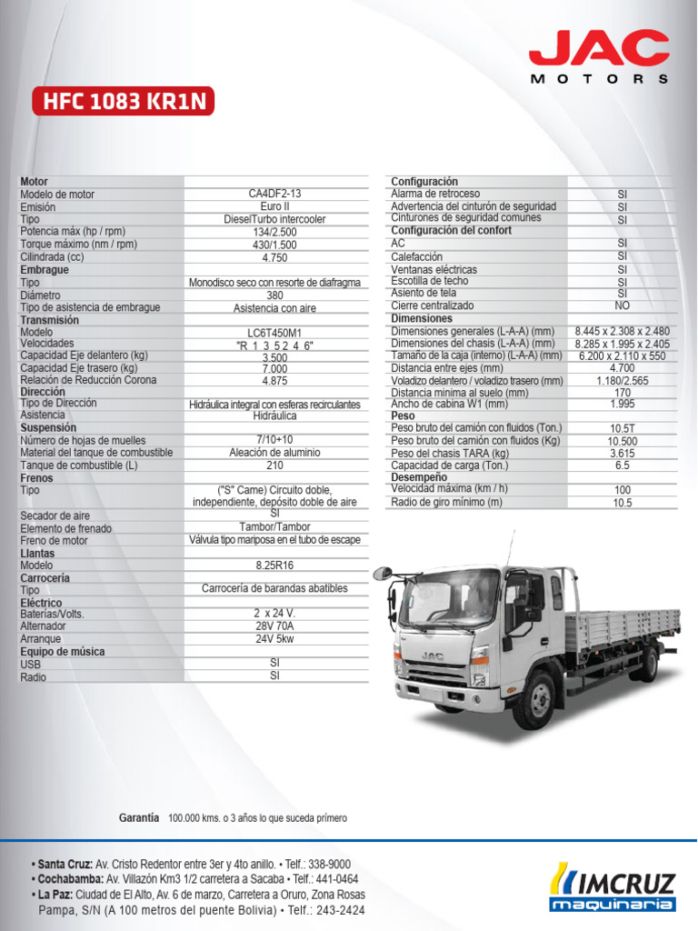 Ficha Jac 2022 1083 | PDF | Camión | Fabricantes de automóviles