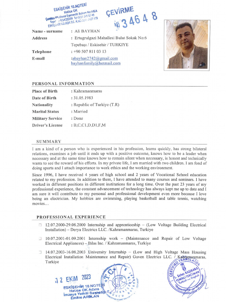 Ali Bayhan Cv1 | PDF