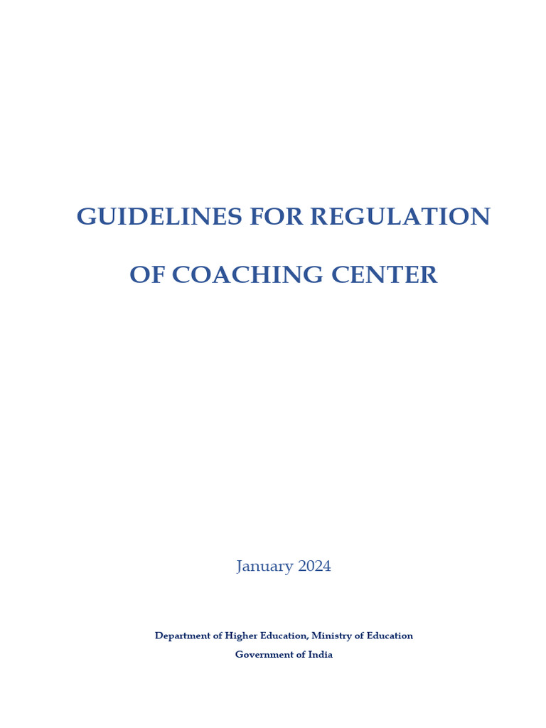 Coaching Centres Guidelines PDF Download | PDF | Mental Health | University And College Admission