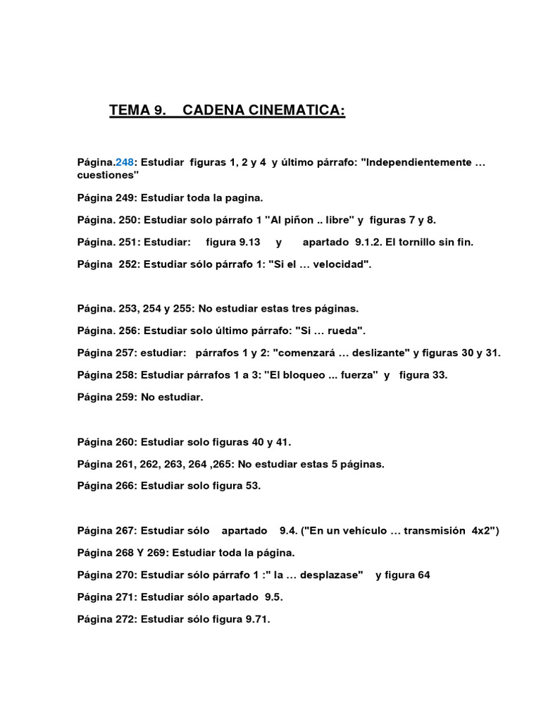 50 - Tema 9 Cadena Cinematica - Partes A Estudiar 23 - 24 | PDF