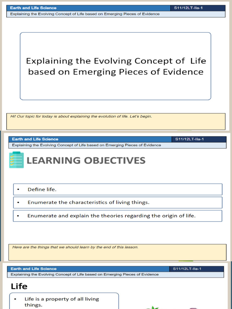 Els Q2 L1 Evolving Concept of Life | PDF