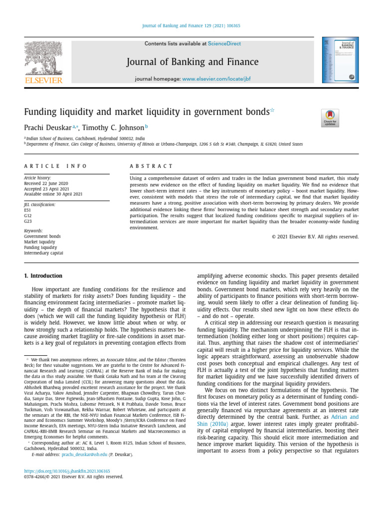 Deuskar 2021 | Download Free PDF | Repurchase Agreement | Reserve Bank ...